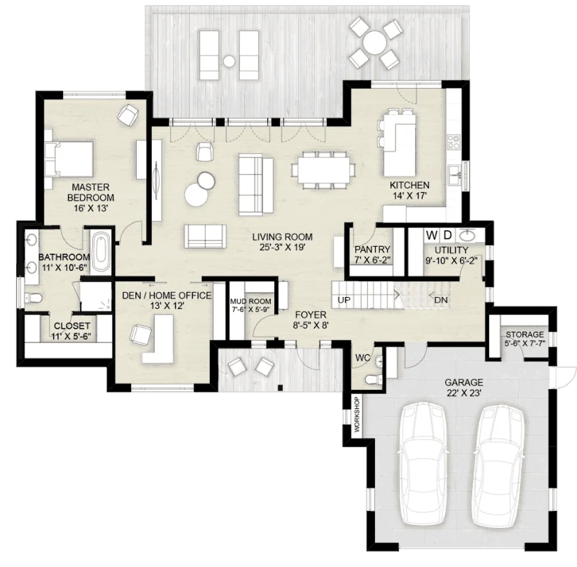 Simple Home Floor Plan Open Floor Plan Homes For Families:
