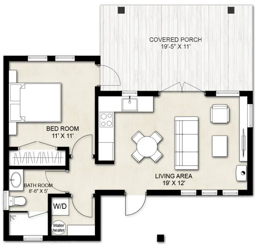 One Bedroom Floor Layout