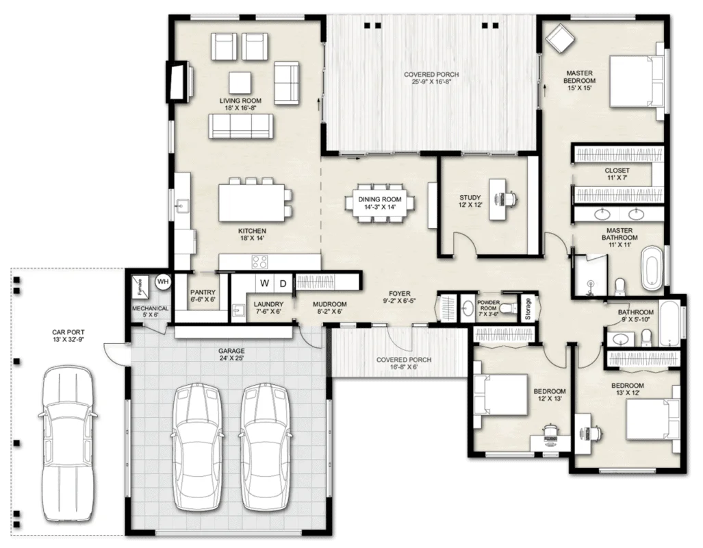 One Bedroom Retirement House Plans 540 One Story House Plans Ideas In