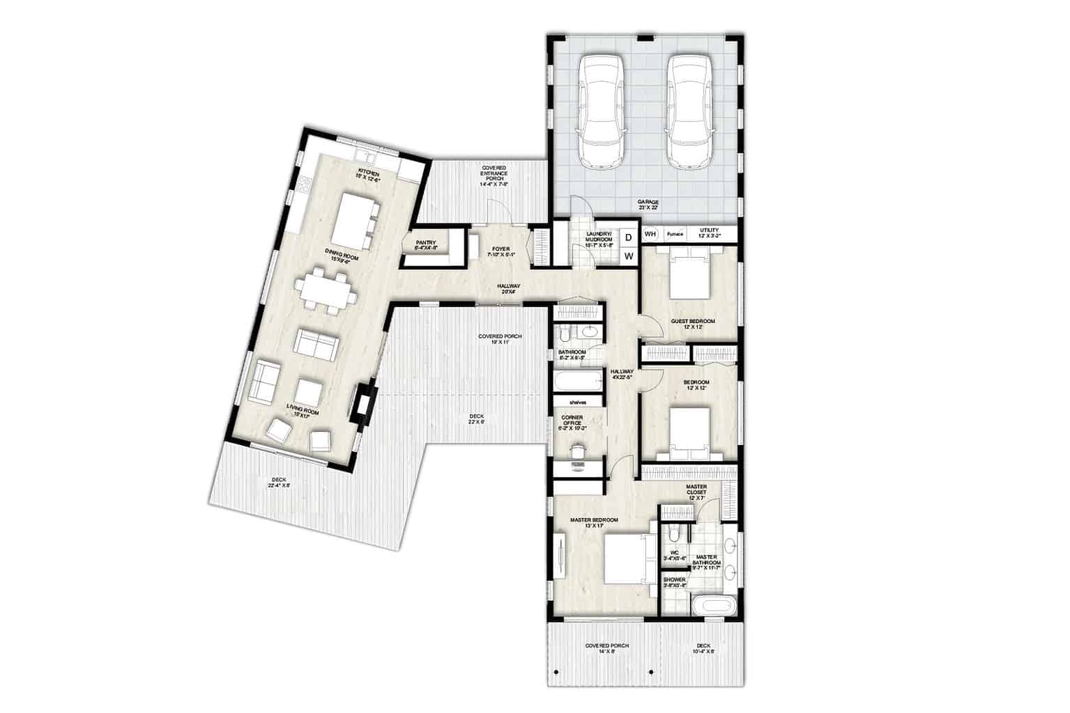 Truoba 821 | 3 Bedroom Modern House Plan
