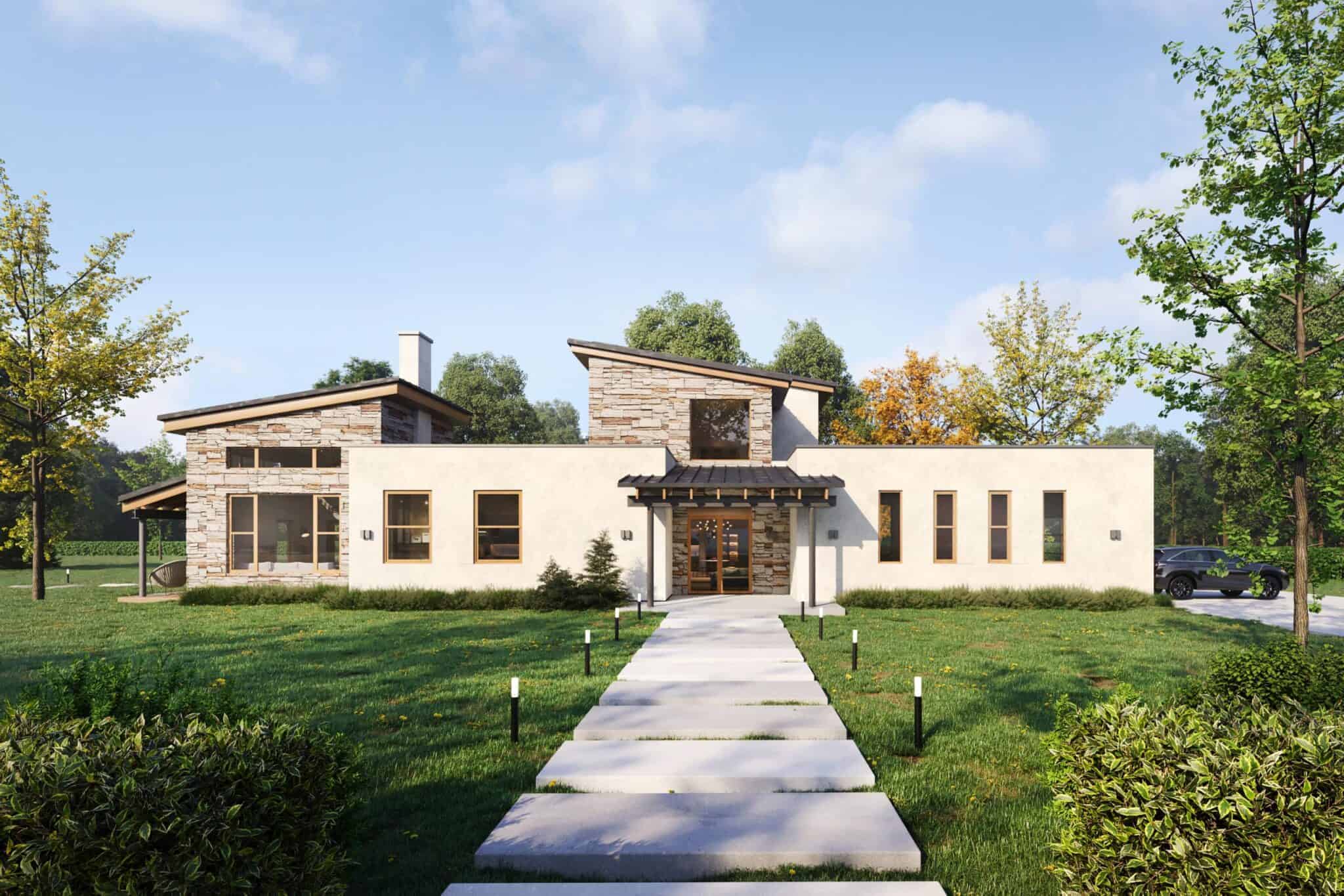 Modern Two Story Houses and Design Ideas - Truoba