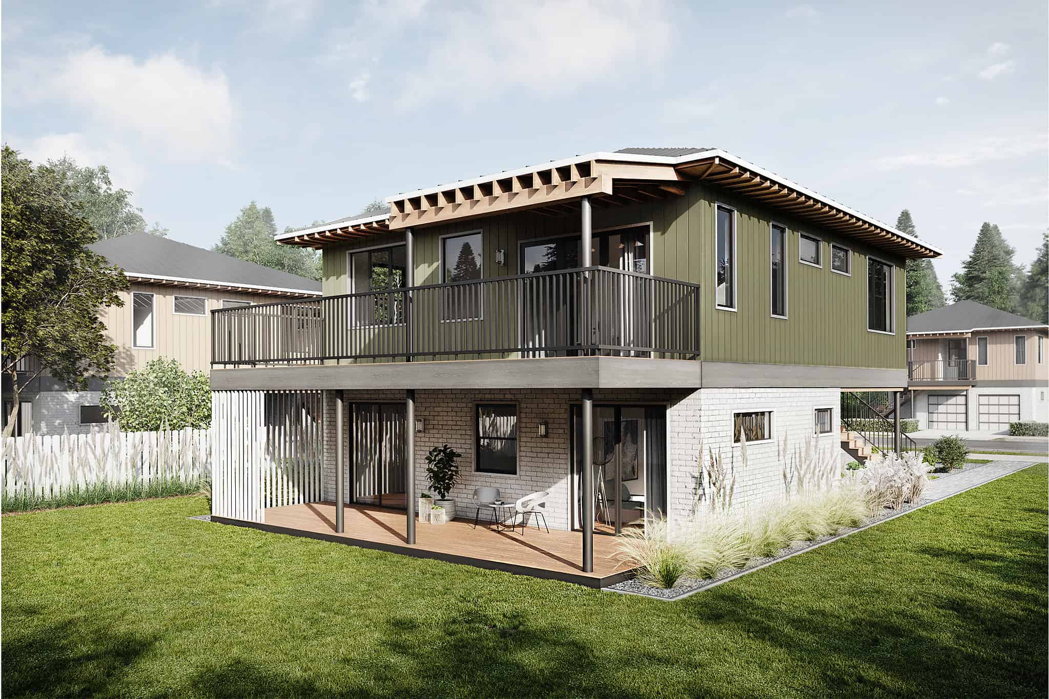 1758 sq/ft Modern Raised-Ranch 4-Bedroom 3-Bathroom House Plan | Florgeous